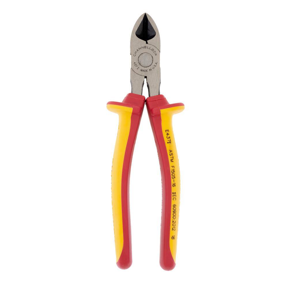 Channellock 7 in. 1000-Volt Diagonal Box Joint Cutting Plier-437I - The ...