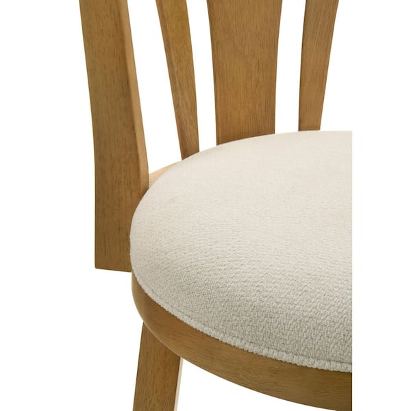 Armen Living Elle 26 in. Ivory/Amber Glow Rubberwood Bar Stool with Fabric Seat LCELBAAGDU26 ...