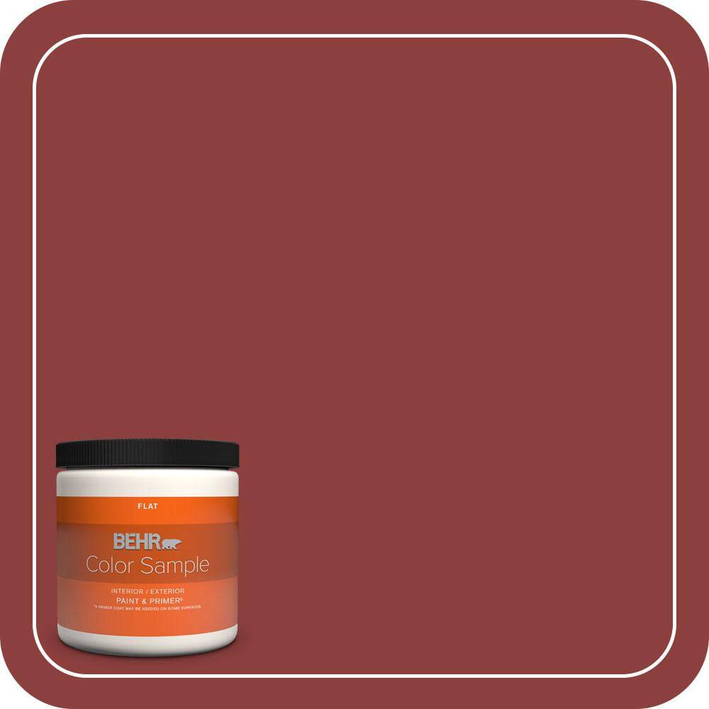 BEHR PREMIUM PLUS 8 oz. #BXC-27 Carriage Red Flat Interior/Exterior ...