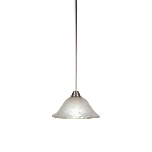 Madison 100-Watt 1-Light Brushed Nickel Shaded Pendant Light with 10 ...