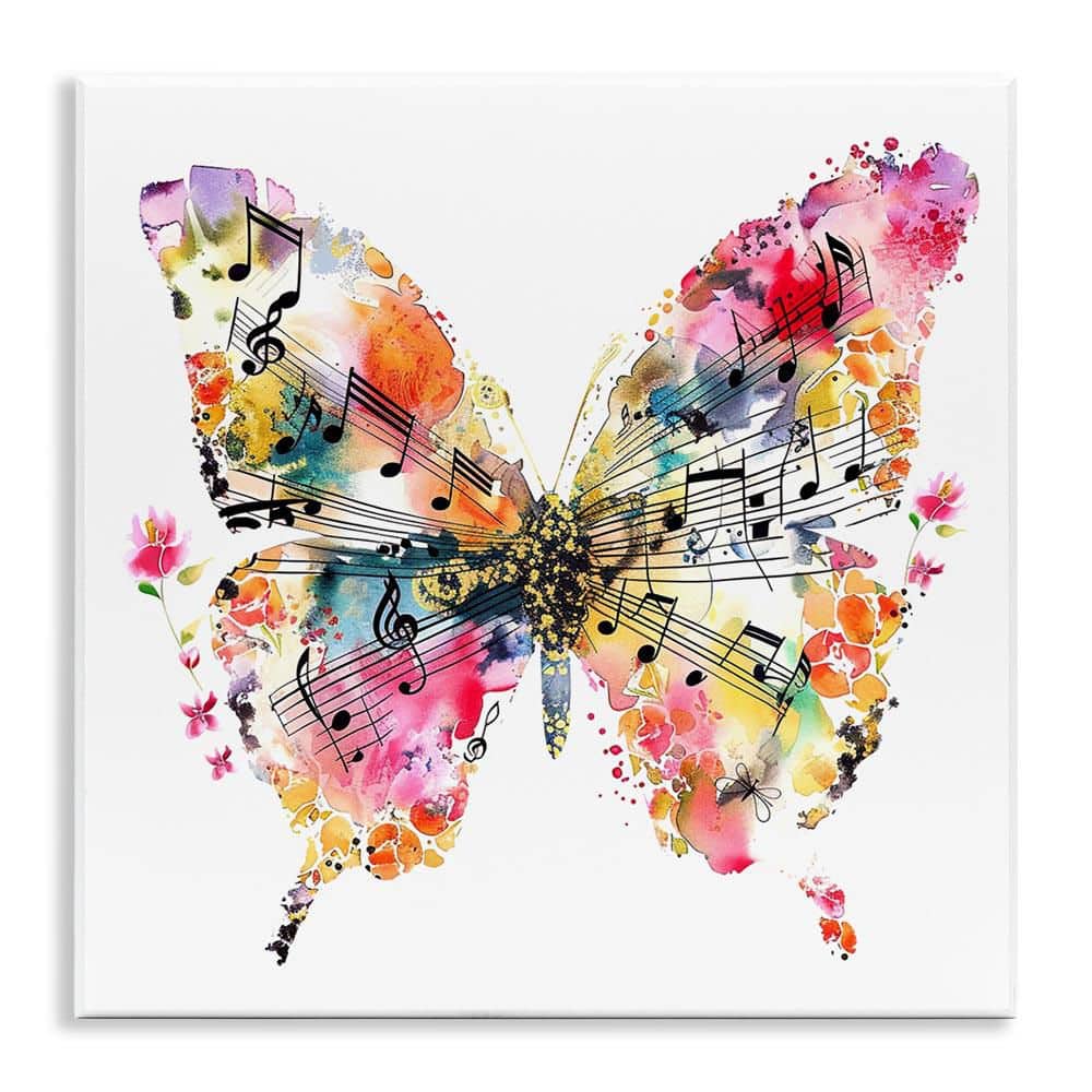 Stupell Industries Butterfly and Music Notes by LSR Design Studio ...