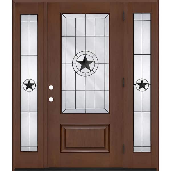 Steves & Sons Regency 64 in. x 80 in. 3/4L Alamo Glass LHOS Chestnut ...