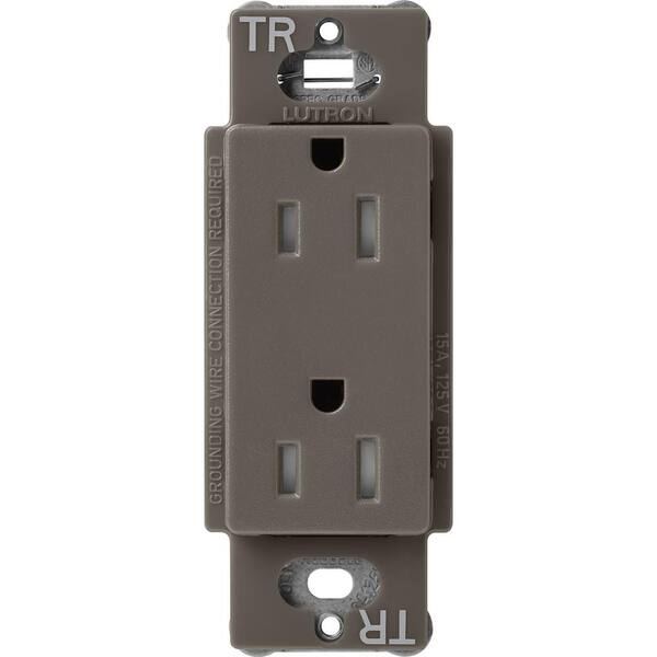 Lutron Claro 15-Amp Tamper-Resistant Duplex Receptacle, Truffle (SCRS ...