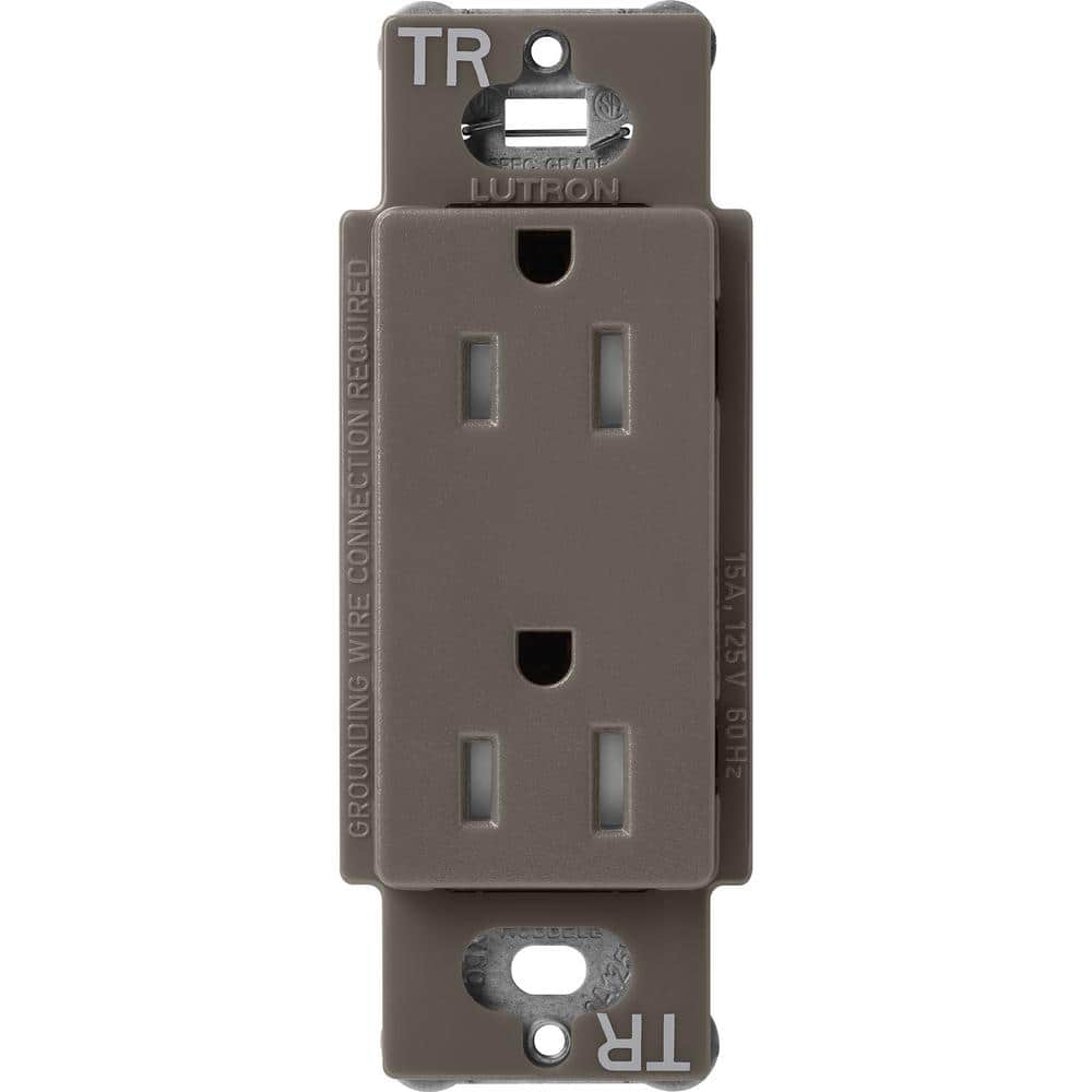 Lutron Claro 15-Amp Tamper-Resistant Duplex Receptacle, Truffle (SCRS ...