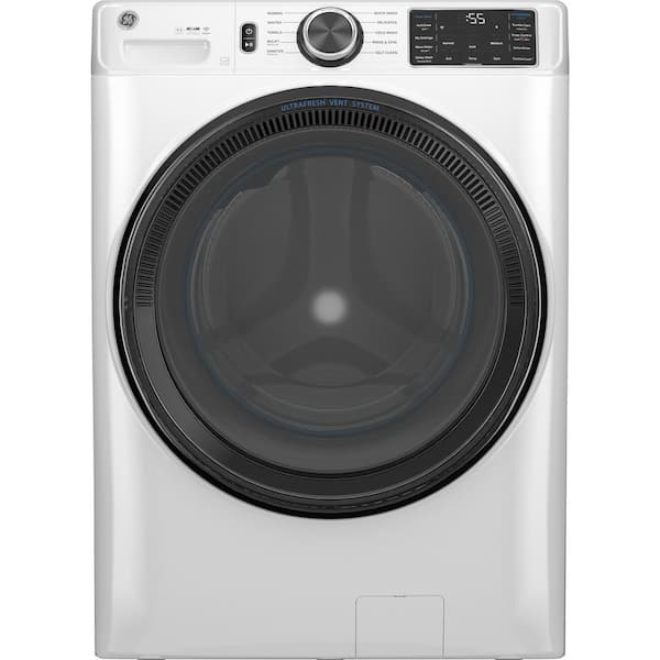GE 4.6 cu. ft. Front Load Washer in White with UltraFresh Vent System ...