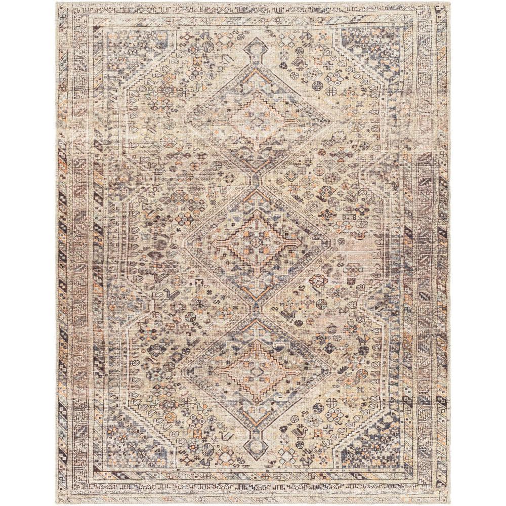 Livabliss Benali Beige/Gray 9 ft. x 12 ft. Medallion Machine-Washable ...