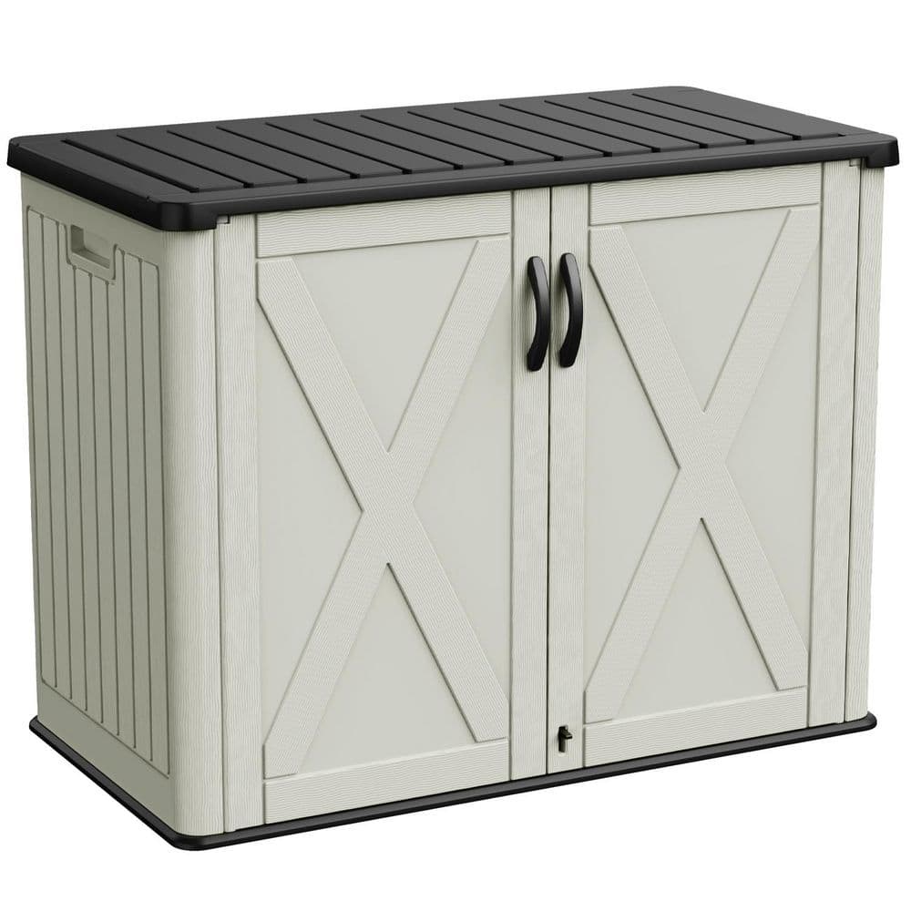 Patiowell 4 ft. W x 2.1 ft. D Outdoor Plastic Shed, Lockable Waterproof ...