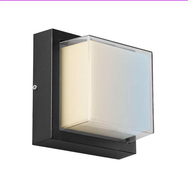 Sunlite Black LED Outdoor Square Modern Selectable CCT 3000K 4000K ...