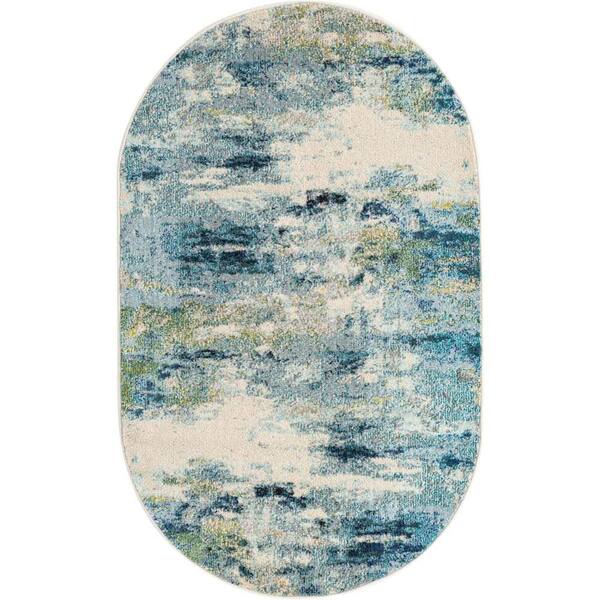 Unique Loom Chromatic Avalon Light Blue 3 ft. 3 in. x 5 ft. 3 in. Area ...