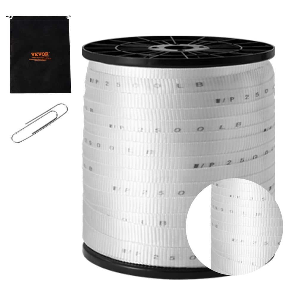 VEVOR 2500 lbs.Polyester Pull Tape 3/4 in. x 528 ft Tape Flat Rope ...