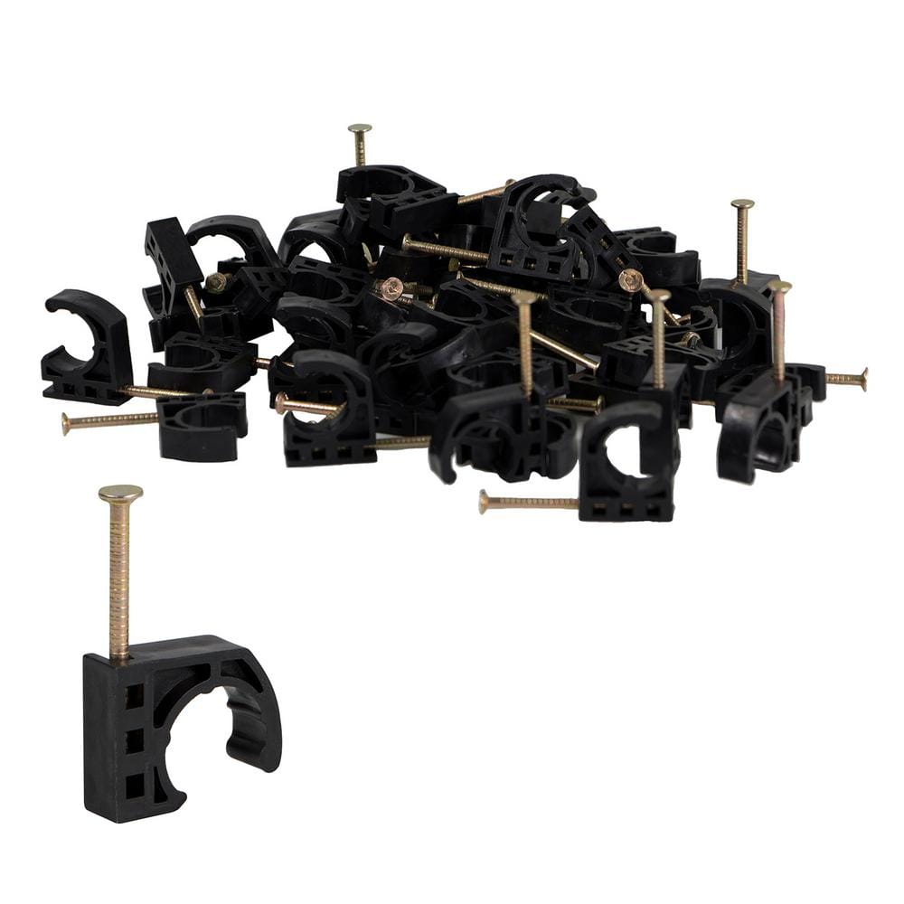 PLUMBFLEX 3/4 in. Half Clamp J-Hook with Nail for PEX Tubing Pipe ...