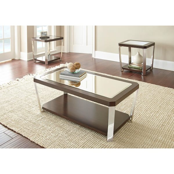 Steve Silver Truman 48 in. Brown Rectangle Glass Coffee Table TR300C ...