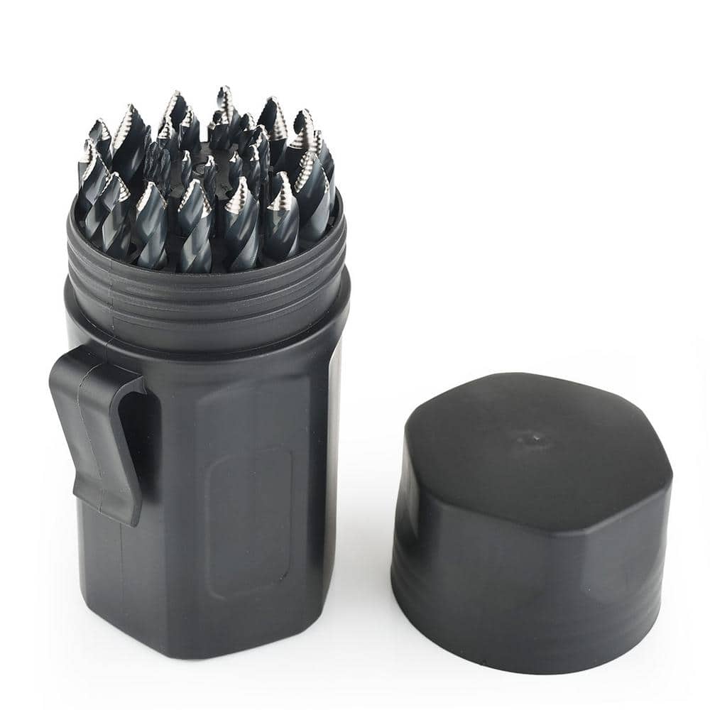 Stark 1/16 in. to 1/2 in. M35 Cobalt Steel Turbo Step Drill Bit Set (29 ...