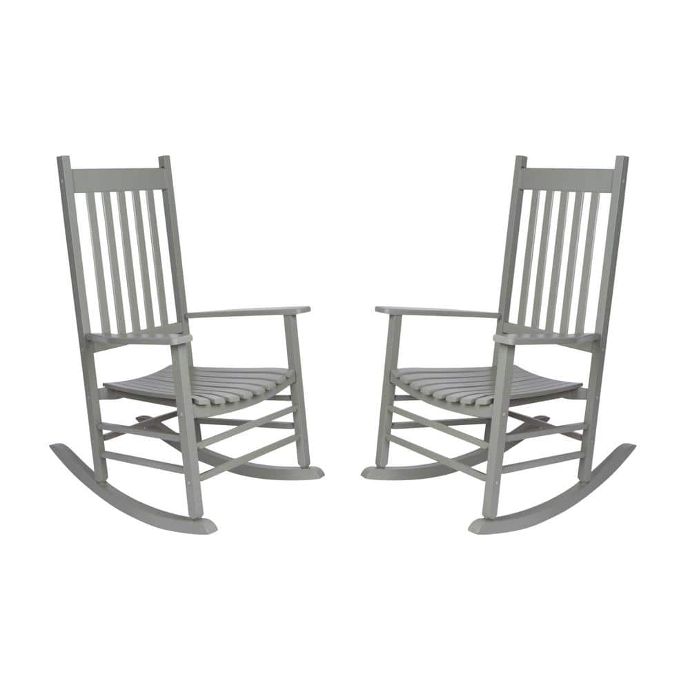 Shine Company 46 in H Gray Wood Vermont Outdoor Rocking Chair (2-Pack ...