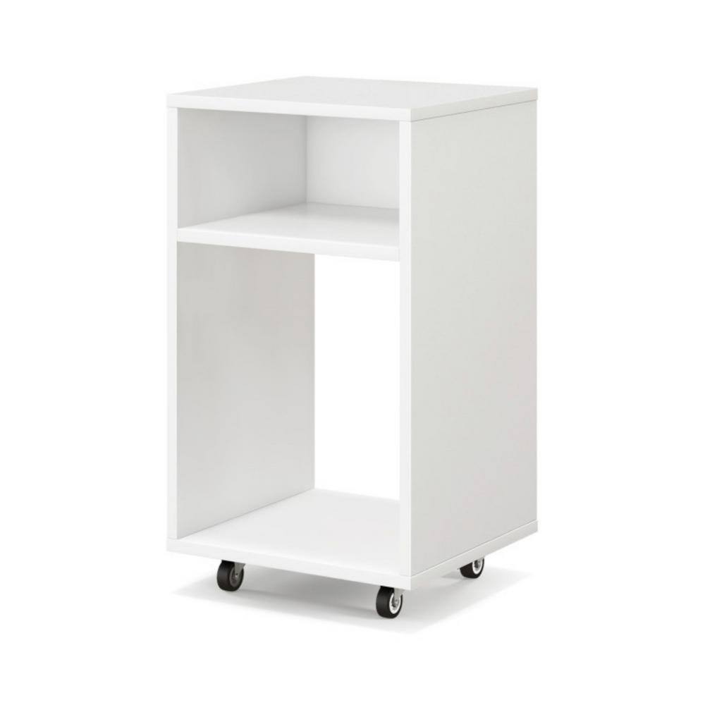 Bunpeony White Mobile File Cabinet Wooden Printer Stand Kitchen Cart ...