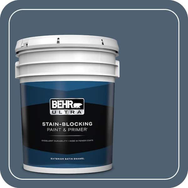 BEHR ULTRA 5 gal. #PPU14-19 English Channel Satin Enamel Exterior Paint ...