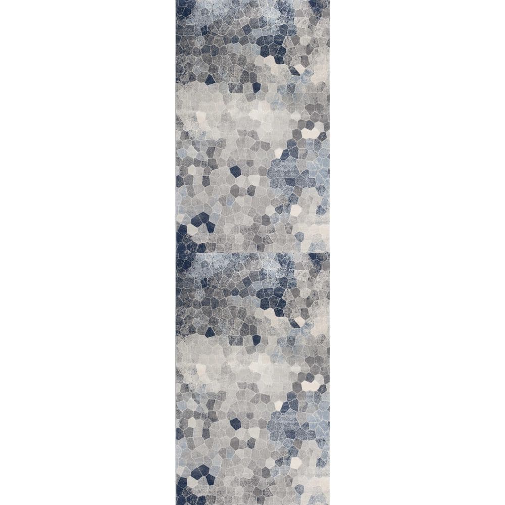 Rug Branch Havana Blue Beige, 2 ft. x 19 ft. Geometric Indoor ...