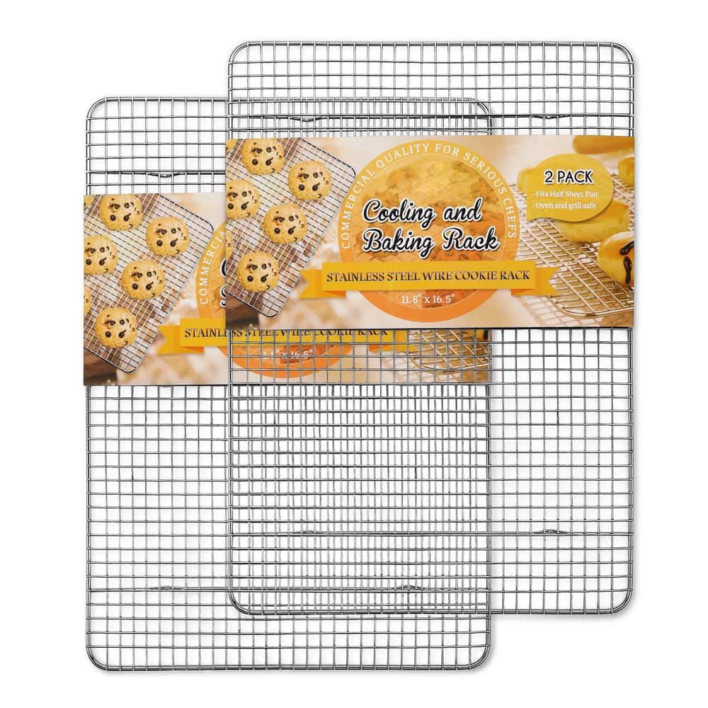 Anqtovp Stainless Steel 2-Pck Cooling Racks for Baking, Oven Safe Wire ...