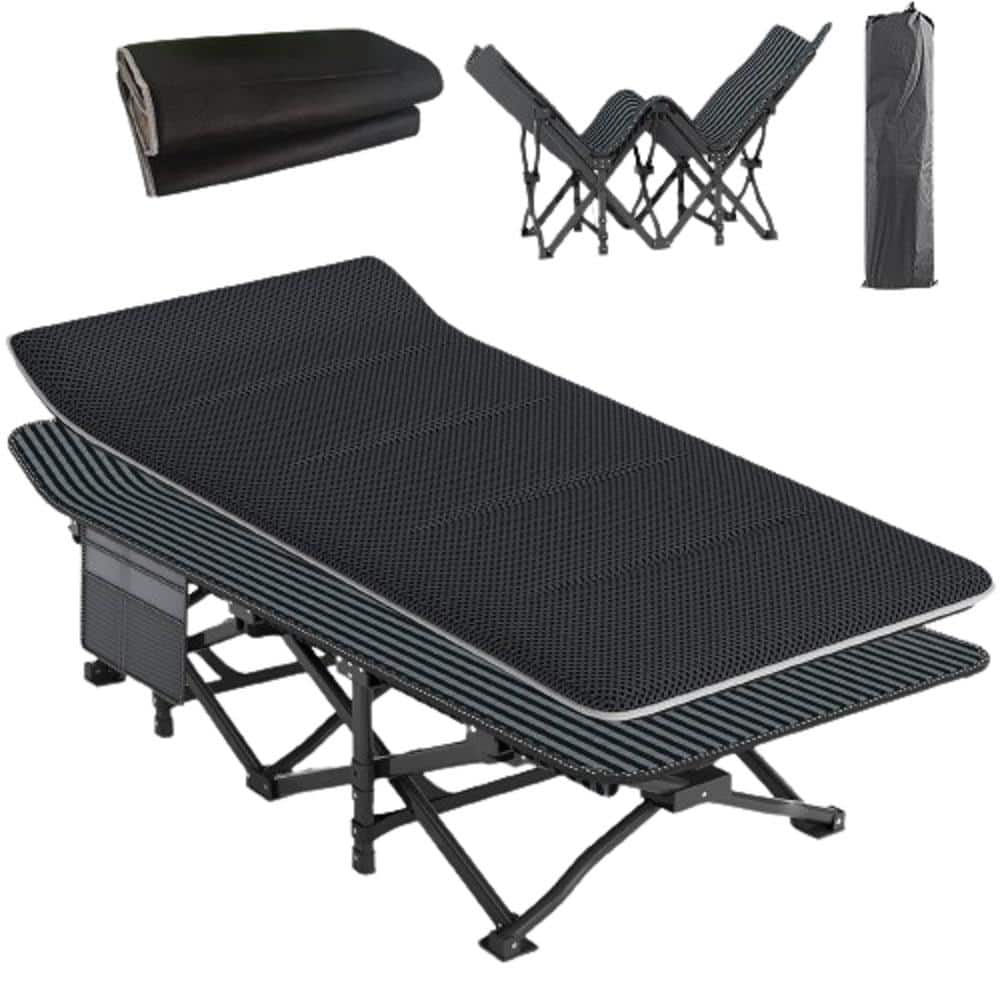 75 in. Oxford Fabric Lightweight Folding Sleeping Camping Cot with ...