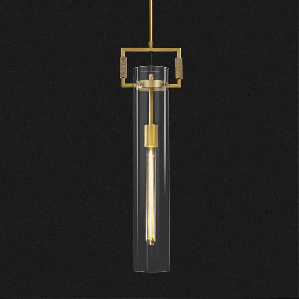 YUYI 22" 1-Light Gold Pendant Light, Modern Indoor Pendant Light with ...