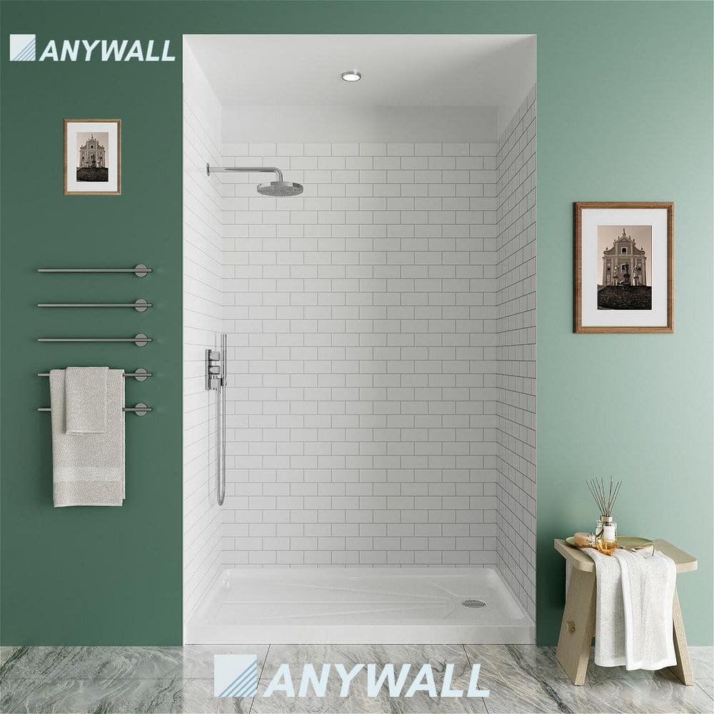 Anywall X Title 60 in. x 32 in. x 96 in. 3-Piece Acrylic Full Shower ...