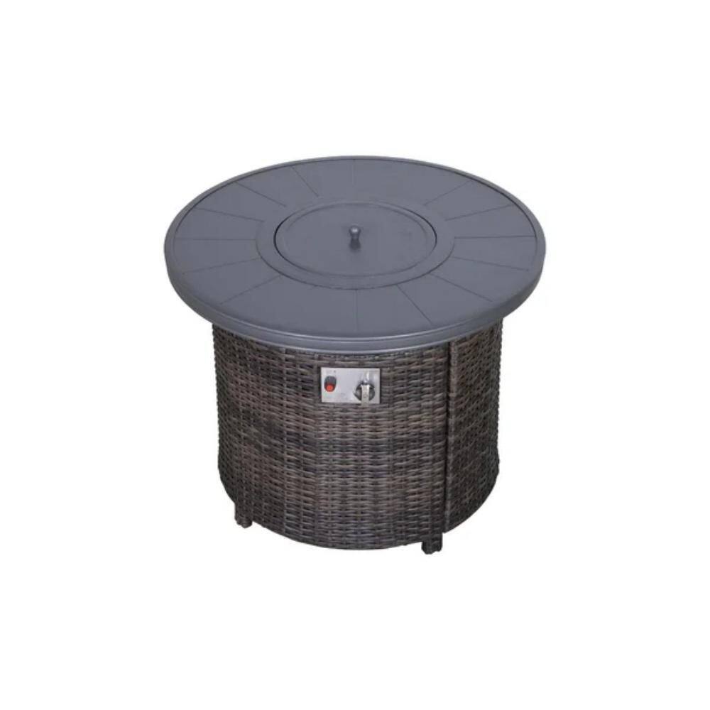 25 in. H x 32 in. W Aluminum Propane Outdoor Fire Pit Table-Stylish and ...