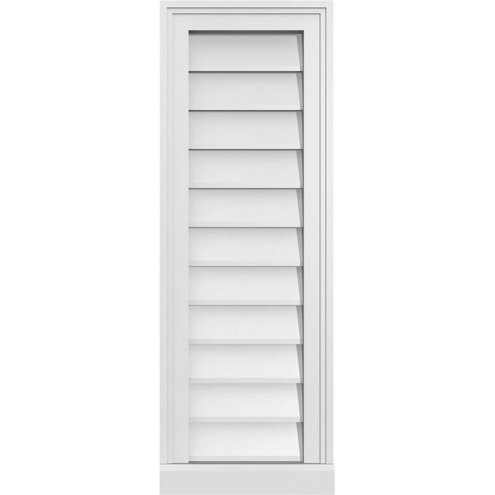 Ekena Millwork 12" x 34" Rectangular White PVC Paintable Gable Louver ...