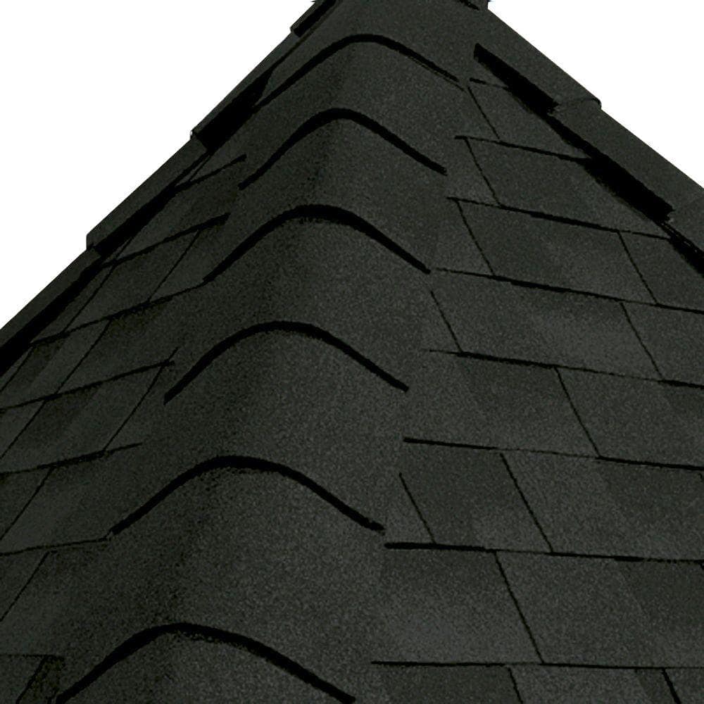 GAF TimberTex Charcoal Premium Double-Layer Hip and Ridge Cap Roofing ...