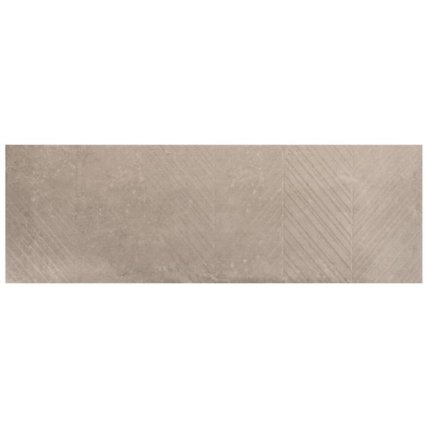 Ivy Hill Tile Urbane Cream Beige Chevron 4 in. x 0.33 in. Matte Ceramic ...