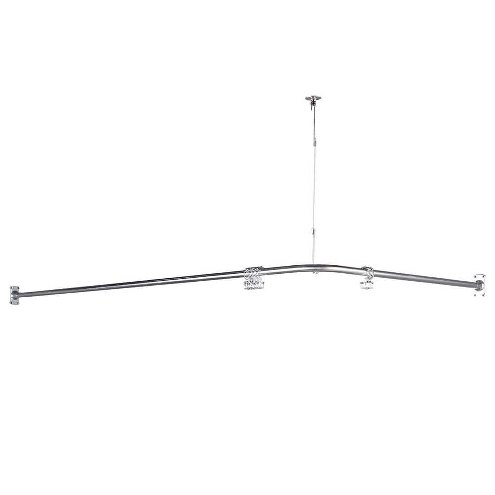 ARCORA 78 in. Adjustable Straight Decorative Tension Shower Rod in ...
