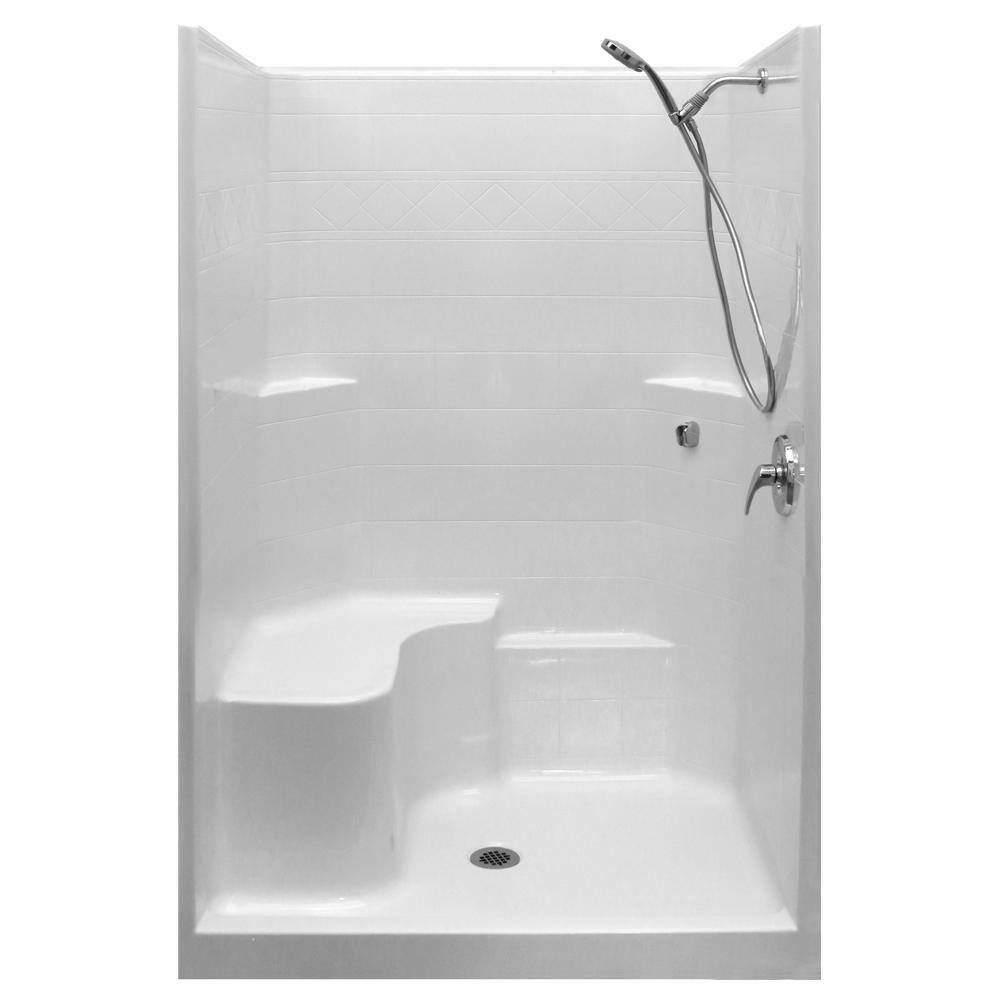 Ella 48 in. x 37 in. x 80 in. 1-Piece Low Threshold Shower Stall in ...