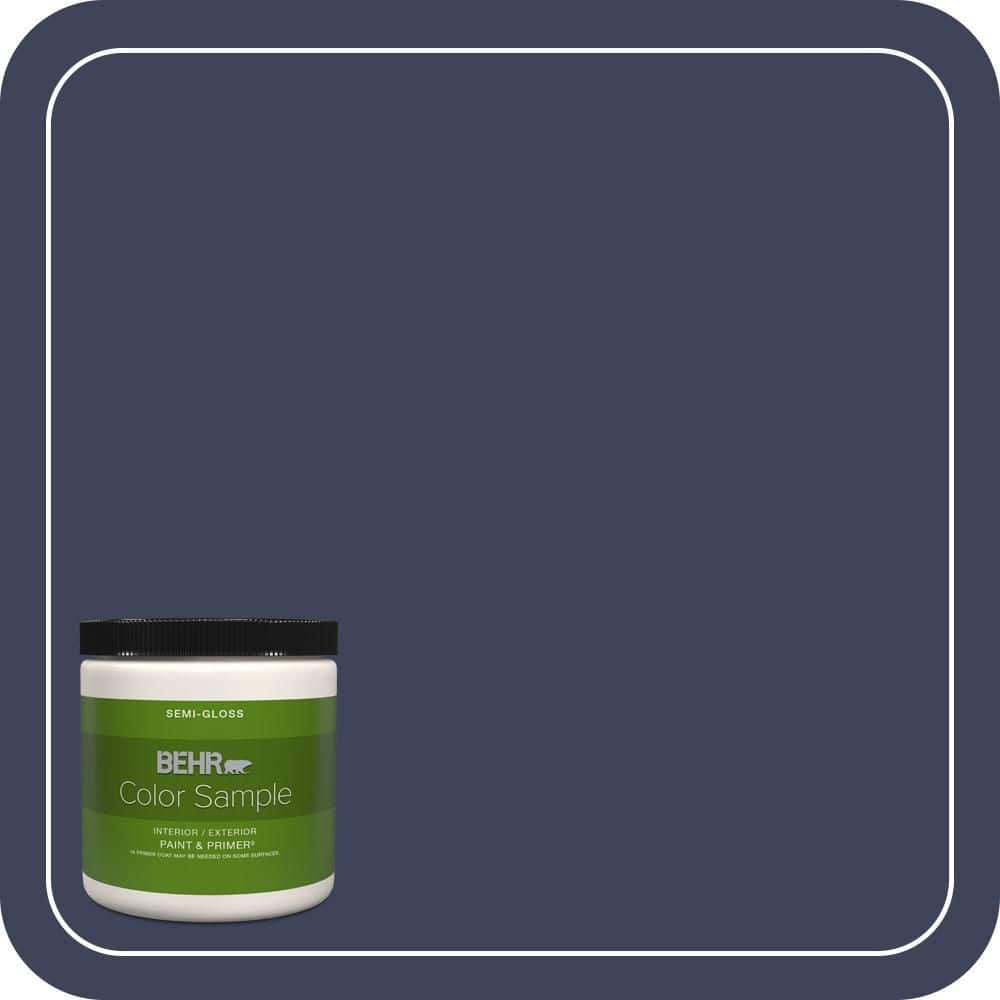 BEHR PREMIUM PLUS 8 oz. #MQ5-09 Manhattan Blue Semi-Gloss Interior ...