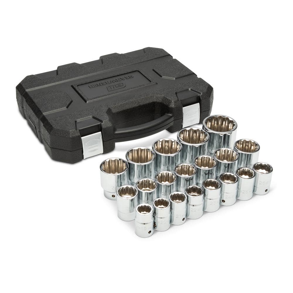 GEARWRENCH 3/4 in. Drive 12-Point Metric Standard Socket Set (20-Piece ...