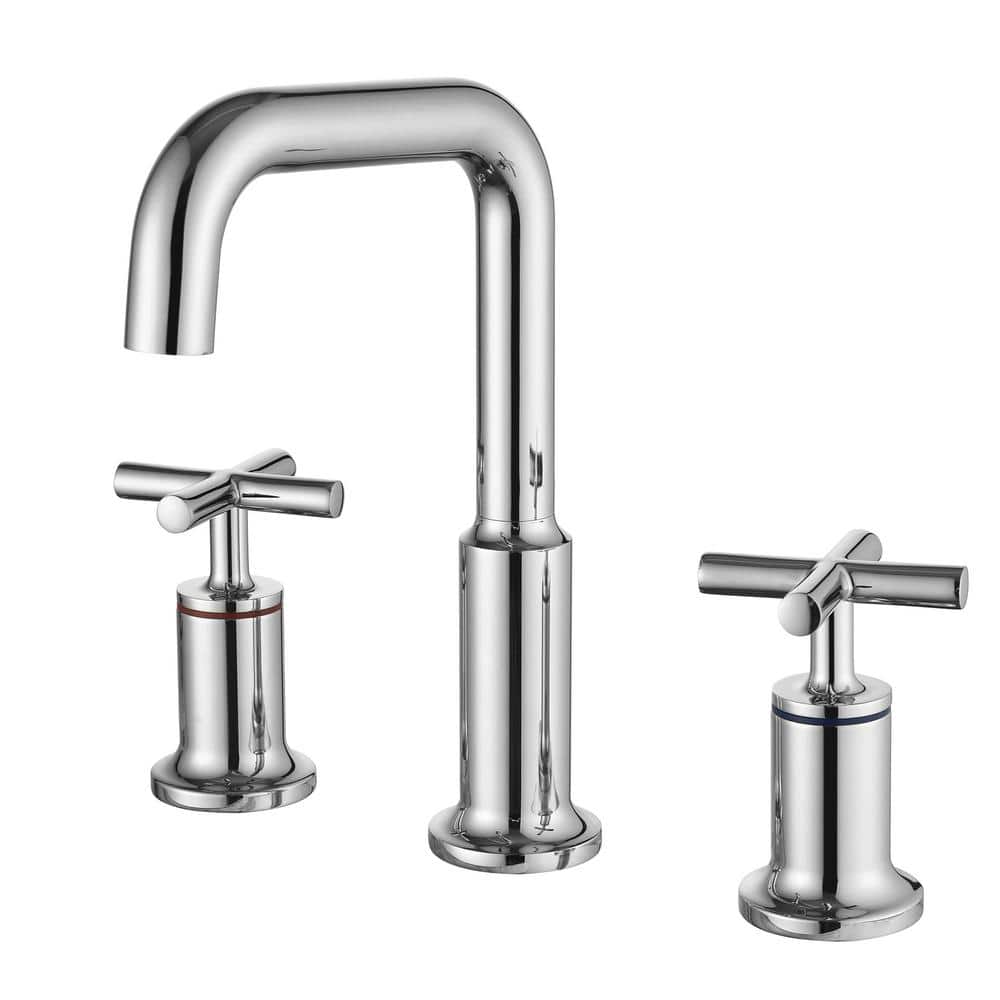 AIMADI 8 in. Widespread Double Handle Bathroom Faucet 3-Hole Brass ...
