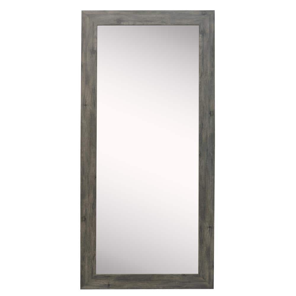 60 in. x 21 in. Gray Barnwood Beveled Vanity Wall Mirror R064TS - The ...