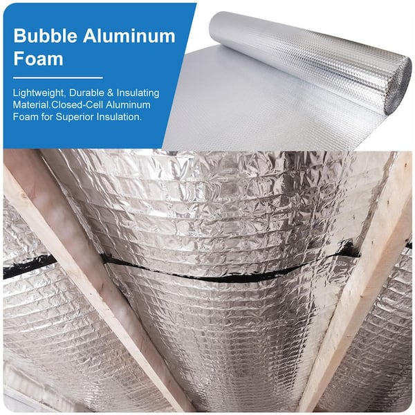 Pro Space 24 in. x 25 ft. Radiant Barrier Bubble Aluminum Foil ...