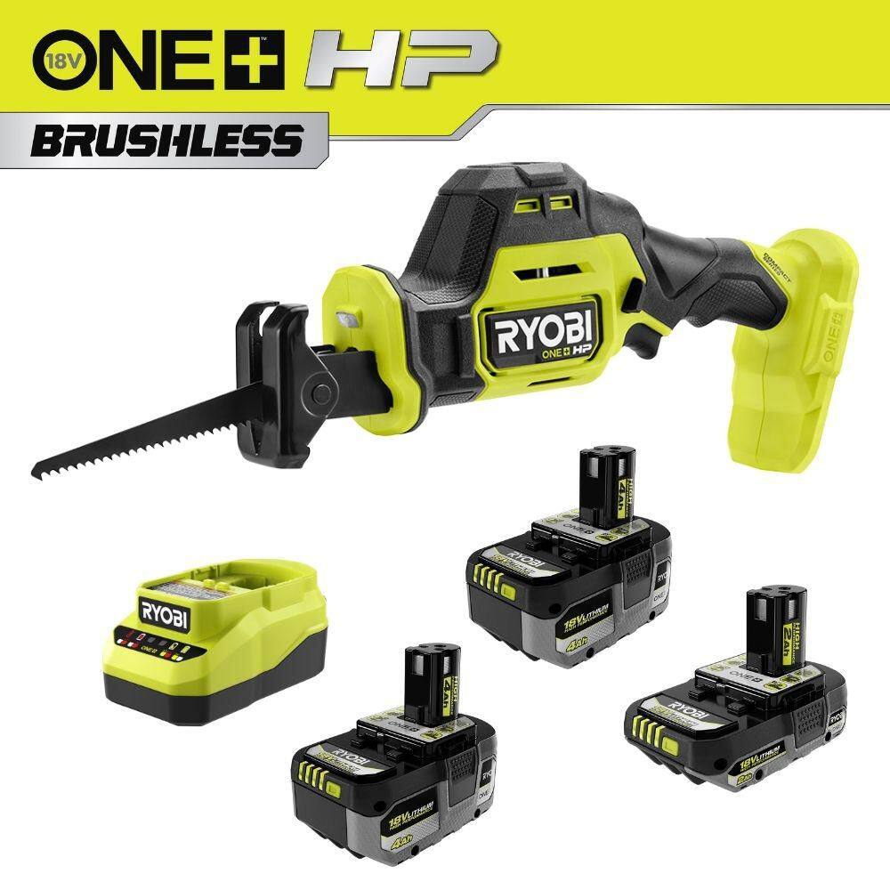 RYOBI ONE+ 18V HIGH PERFORMANCE Kit w/ (2) 4.0 Ah Batteries, 2.0 Ah ...