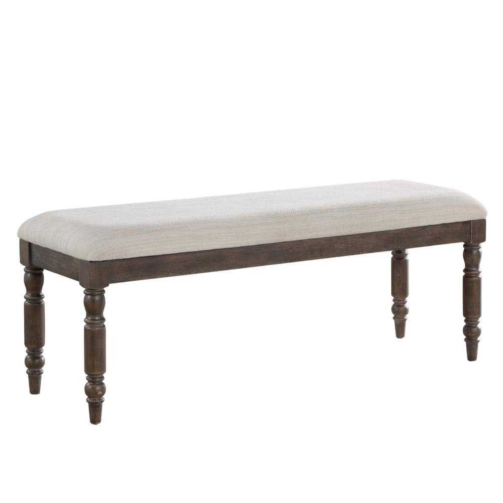 Steve Silver Hutchins Washed Espresso Dining Bench with Upholstered ...
