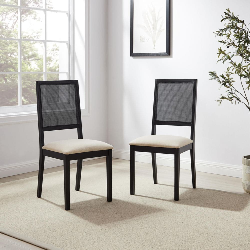 CROSLEY FURNITURE Greer Black Cushioned Dining Chair (Set of 2 ...