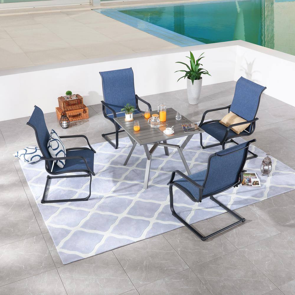 Patio Festival 5-Piece Rectangular Metal Outdoor Dining Set PF19107X2 ...