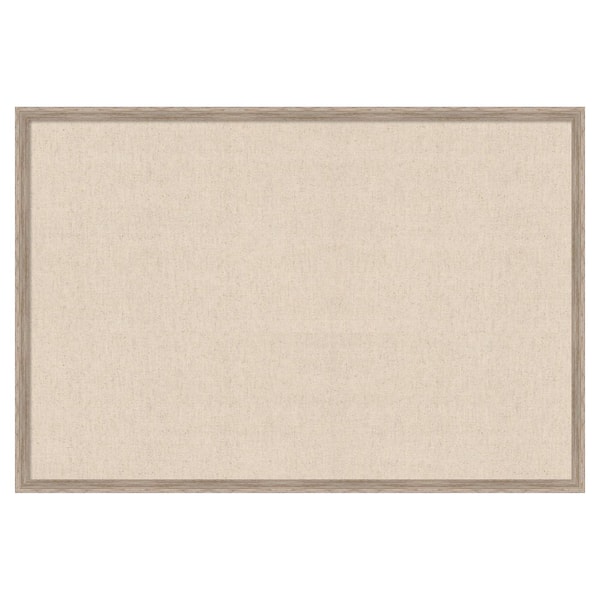 Amanti Art Natural Linen 37 in. x 25 in. Hardwood Wedge White Wash Wood ...