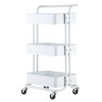 Lavish Home 3-Tier Metal Wheeled Narrow Storage Shelf Organizer Cart ...