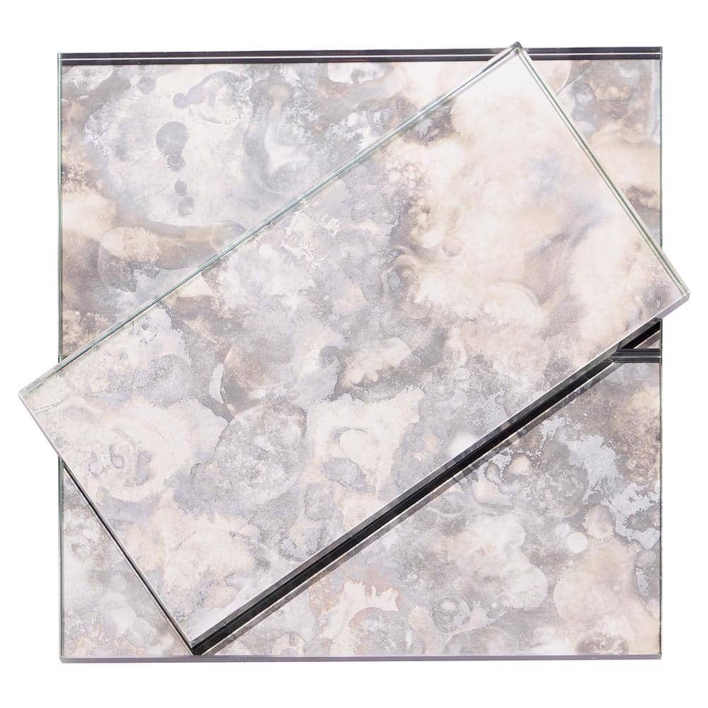 Ivy Hill Tile Lana Silver 3 in. x 6 in. Antique Glass Wall Tile (4 sq ...