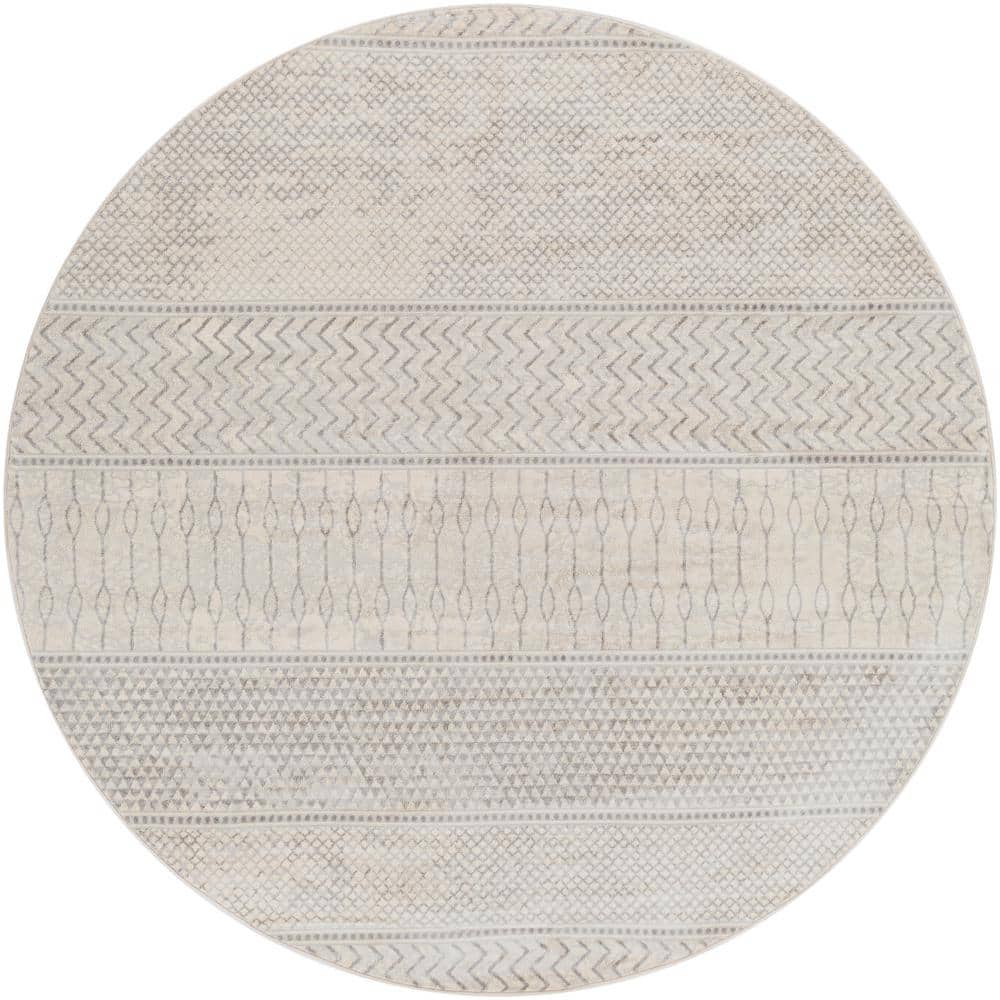 Livabliss Dalach Silver Gray 5 ft. Round Indoor Area Rug S00161036377 ...