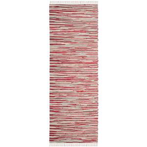SAFAVIEH Rag Rug Red/Multi 2 ft. x 8 ft. Striped Runner Rug RAR130R-28 ...