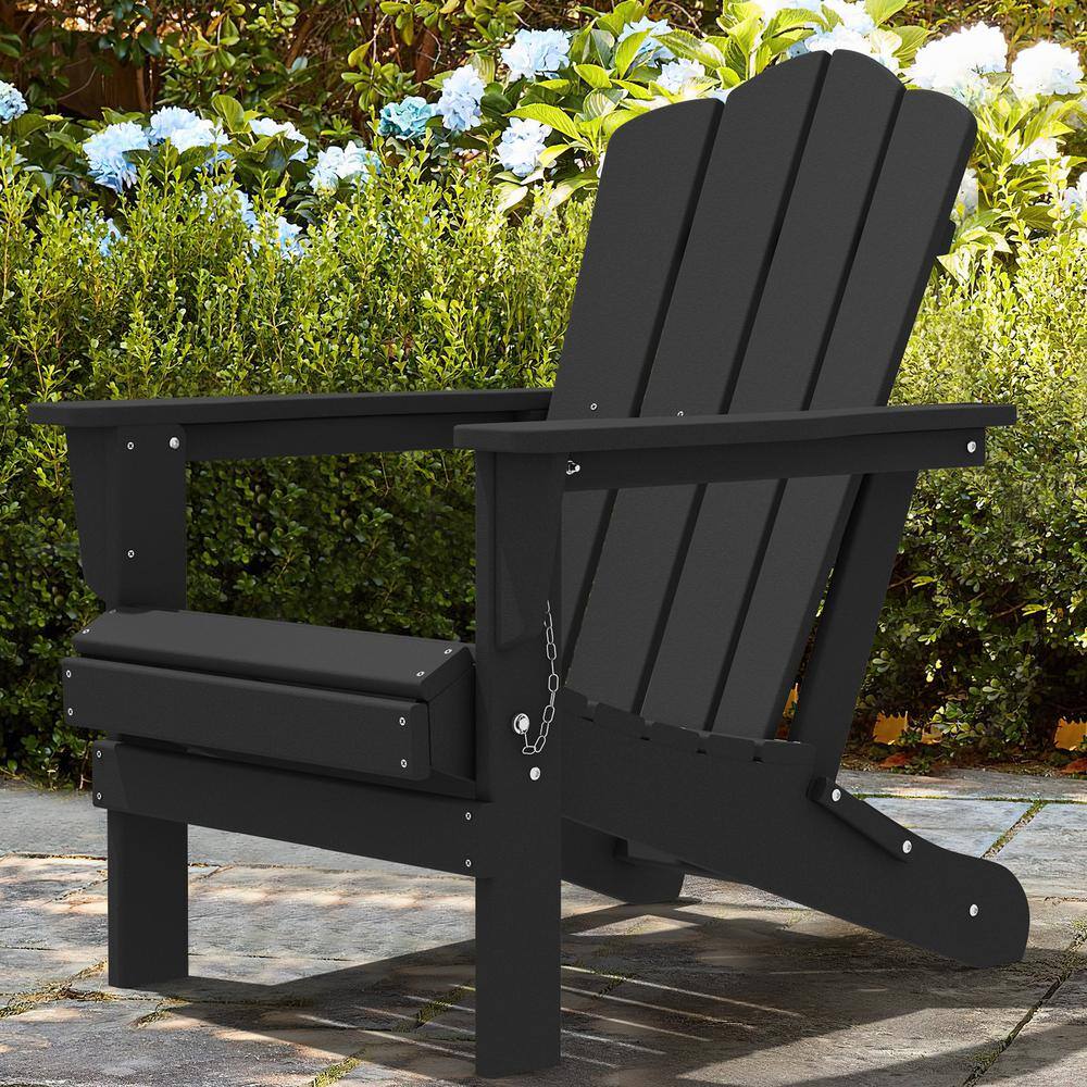 Reviews For Jearey Hdps Classic Black Folding Plastic Adirondack Chair