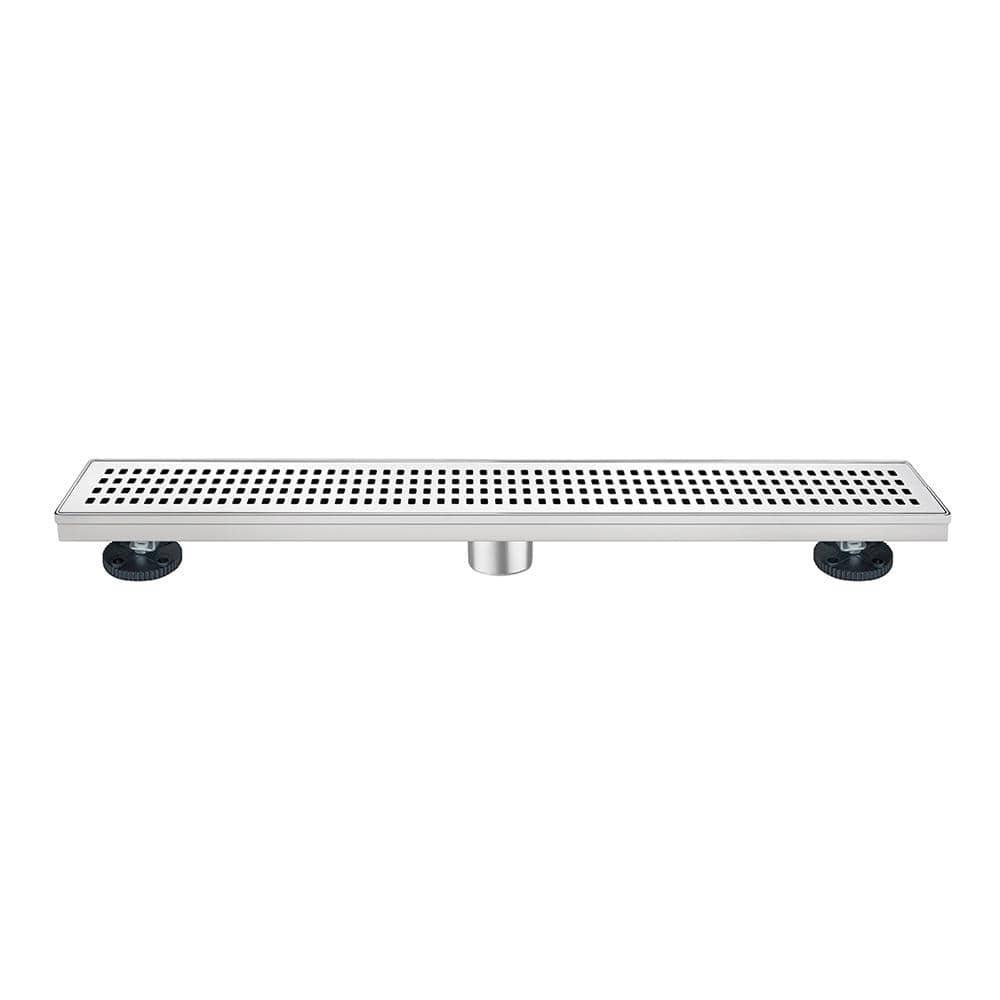 Mediterraneo 27 in. Linear Shower Drain, Squares Design ZAD-27S - The ...