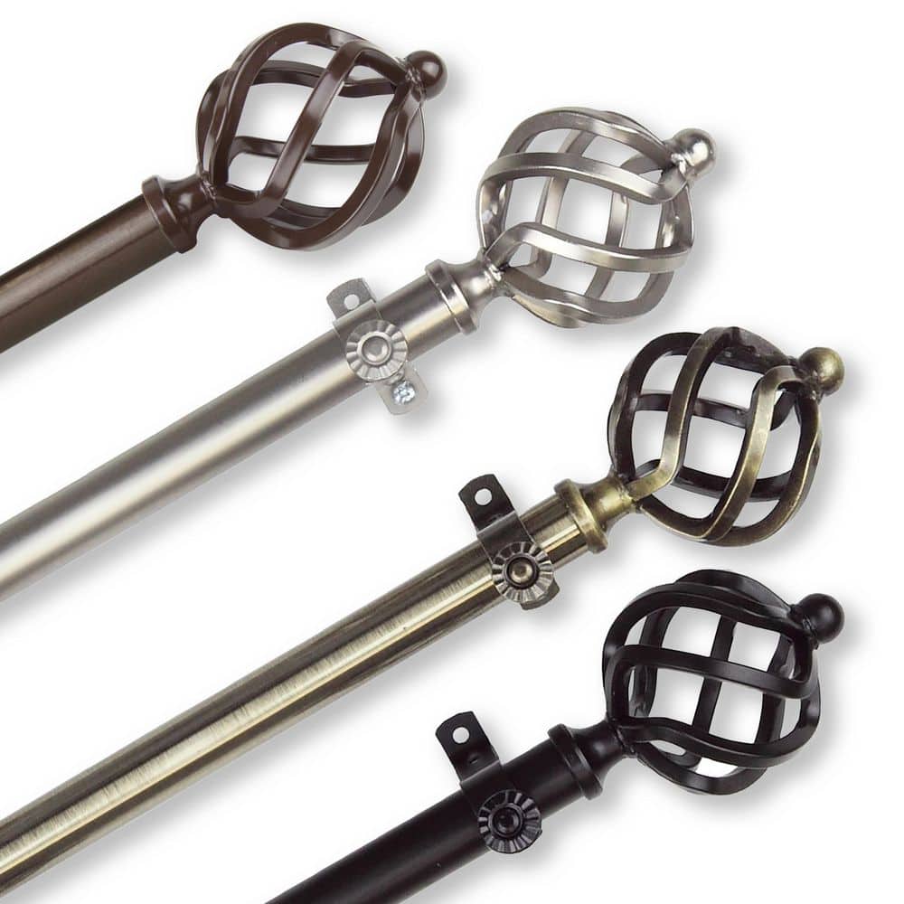 Rod Desyne 18 in. - 28 in. Telescoping Single Curtain Rod Kit in Cocoa ...