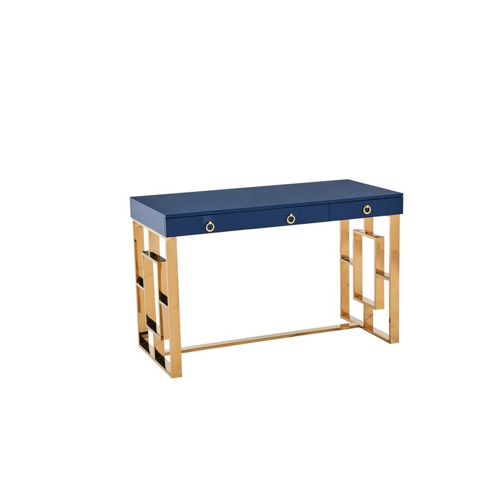 Best Master Furniture 47 in. Rectangular Blue Modern Computer Desk ...