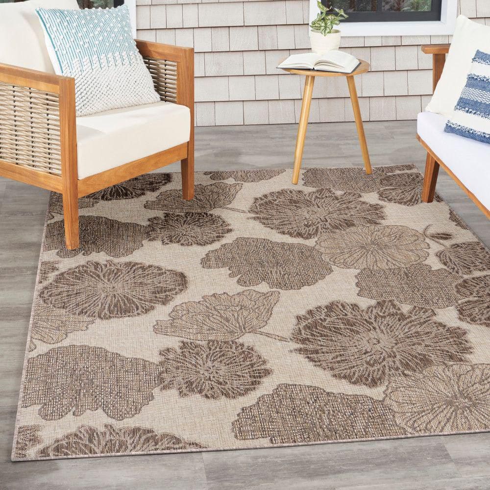 Nourison Garden Oasis Natural 5 ft. x 7 ft. Nature-inspired ...